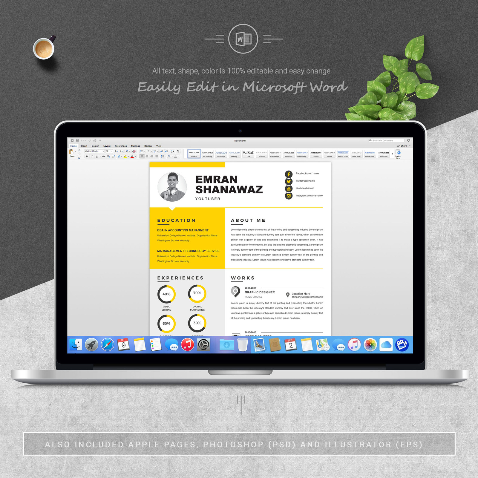 Emran Resume Template #94091 - TemplateMonster